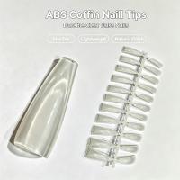 China Coffin ABS Nail Tips, Clear Full Cover False Nails for Salon Nail Extension DIY Nail Art and Bulk Supply for sale