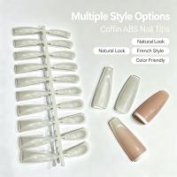 China Coffin ABS Nail Tips, Clear Full Cover False Nails for Salon Nail Extension DIY Nail Art and Bulk Supply for sale