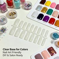 China Natural ABS Almond Shape Full Cover False Nails Clear Finger Nail Tips for Nail Art Salon Use and Bulk Supply for sale