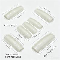 China Natural ABS Almond Shape Full Cover False Nails Clear Finger Nail Tips for Nail Art Salon Use and Bulk Supply for sale