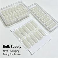 China Natural ABS Almond Shape Full Cover False Nails Clear Finger Nail Tips for Nail Art Salon Use and Bulk Supply for sale