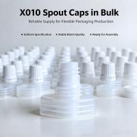 China X010 9.6mm food grade PE plastic spout cap, acid & alkali resistant. Ideal for ketchup, sauce & paste stand-up spout pouches. Good heat welding, leak-proof threaded design for food liquid packaging. for sale