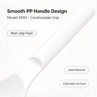 China Food grade PP cosmetic spatula S1151, 115.1mm plastic beauty mixing scoop. Smooth curved head for mixing mask powder & applying skincare cream, ideal for beauty salon & home DIY skincare for sale