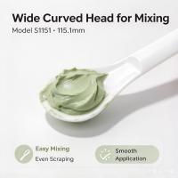 China Food grade PP cosmetic spatula S1151, 115.1mm plastic beauty mixing scoop. Smooth curved head for mixing mask powder & applying skincare cream, ideal for beauty salon & home DIY skincare for sale