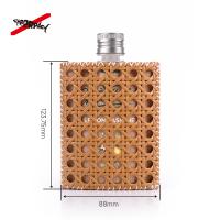 China Reusable Rattan Woven Spout Pouch with Aluminum Cap | CheerPack Patented 100ml rattan-woven hollow-out spout pouch with reusable Sleeve and aluminum screw cap. Eco cosmetic packaging, OEM/ODM welcome. for sale