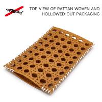 China Reusable Rattan Woven Spout Pouch with Aluminum Cap | CheerPack Patented 100ml rattan-woven hollow-out spout pouch with reusable Sleeve and aluminum screw cap. Eco cosmetic packaging, OEM/ODM welcome. for sale