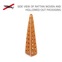 China Reusable Rattan Woven Spout Pouch with Aluminum Cap | CheerPack Patented 100ml rattan-woven hollow-out spout pouch with reusable Sleeve and aluminum screw cap. Eco cosmetic packaging, OEM/ODM welcome. for sale