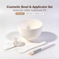 China C24 Food‑Grade TPE Cosmetic Mixing Bowl 270ml For Salon & DIY Skincare | Safe for mixing mask powder & beauty paste. Reusable non‑stick beauty container for professional salon and home DIY facial care for sale