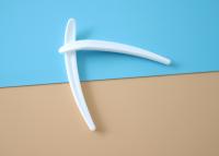 China PP 64.8mm Facial Clay Cream Cosmetic Spatula Scoop Flower Bud Shaped for sale