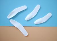 China 62.9mm Plastic Makeup Tool Cream Cosmetic Spatula Scoop White Color for sale