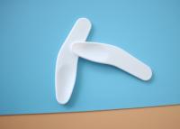 China 62.9mm Plastic Makeup Tool Cream Cosmetic Spatula Scoop White Color for sale