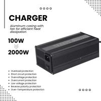 China 12.6v Portable Waterproof Onboard Lithium Battery Charger 72v 48v for sale
