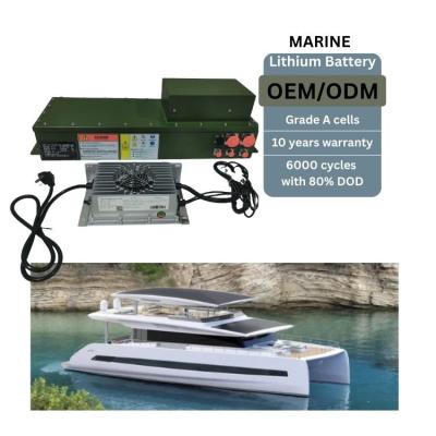 China 72V 144V 300V Lithium Ion Marine Battery Pack Electric Boat Batteries With Cooling System for sale