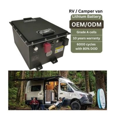China High Performance 24V RV Battery Camper Van Lithium Battery Lightweight Fast Charging for sale