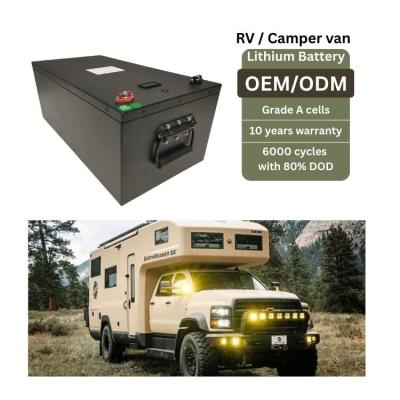 China Custom Voltage LiFePO4 48V RV Battery Lithium Campervan Battery Full Protection for sale
