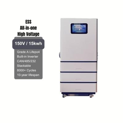 China 153.6V100AH 15kwh ESS Lithium Battery All In One Battery With Inverter for sale