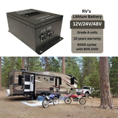 China Customized 100Ah To 400Ah LiFePO4 Lithium Battery For RV Boat Solar System for sale