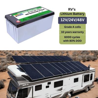China Off Grid Use 200Ah 12V RV Lithium Battery High Capacity Long Cycle Life for sale