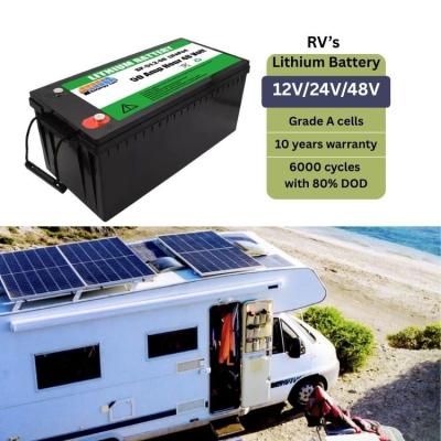 China Lithium Deep Cycle Rv Batteries Pack Lightweight Safe 12 Volt Lithium RV Batteries for sale
