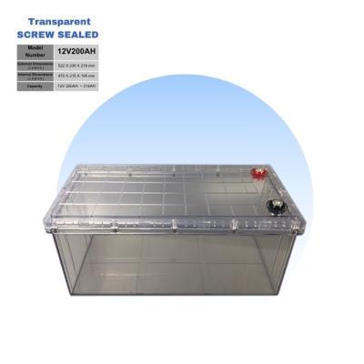 China Transparent Screw-Locked Lithium Battery Case Battery Accessories Durable Transparent Shell Lifepo4 Battery Box for sale