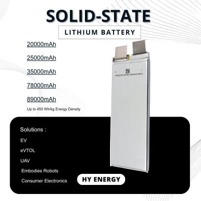 China 3.65V 3.7V 30Ah 35Ah 89Ah Semi Solid State Battery Cell for sale