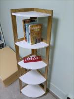 China Painting MDF Wooden Corner Bookshelf With Five Layers White 46*35.5*160CM for sale