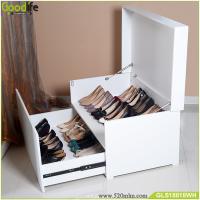 China 1.1m Width Entryway Shoe Bench Adjustable Double Layer Painting MDF for sale