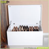 China 1.1m Width Entryway Shoe Bench Adjustable Double Layer Painting MDF for sale