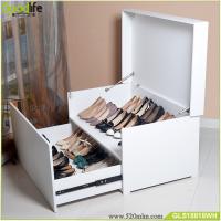 China 1.1m Width Entryway Shoe Bench Adjustable Double Layer Painting MDF for sale