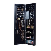 China Black MDF Mirror Jewelry Armoire Full Length 146cm Height For Living Room for sale