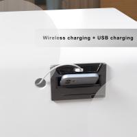 China Room Furniture Smart Bedside Table Fingerprint Lock Wireless Charging Pocket for sale