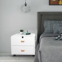 China Room Furniture Smart Bedside Table Fingerprint Lock Wireless Charging Pocket for sale