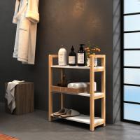 China Three Tier Wooden Storage Rack White For Bedroom / Living Room / Office / Kitchen for sale