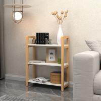 China Three Tier Wooden Storage Rack White For Bedroom / Living Room / Office / Kitchen for sale