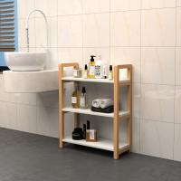 China Three Tier Wooden Storage Rack White For Bedroom / Living Room / Office / Kitchen for sale