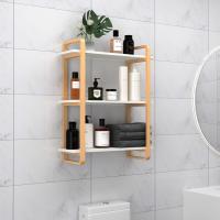 China Wooden Wall Mount Painting Storage Shelf White For Bedroom Living Room Office Kitchen for sale