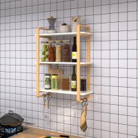 China Wooden Wall Mount Painting Storage Shelf White For Bedroom Living Room Office Kitchen for sale