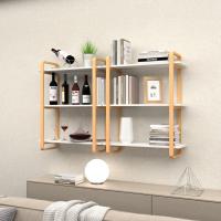 China Wooden Wall Mount Painting Storage Shelf White For Bedroom Living Room Office Kitchen for sale
