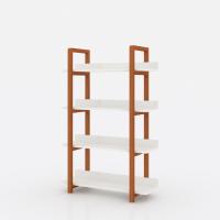 China Four Tier Wooden Storage Rack Glaze For Bedroom Living Room Office Kitchen for sale