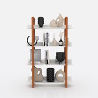 China Four Tier Wooden Storage Rack Glaze For Bedroom Living Room Office Kitchen for sale