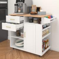 China White Movable Dining Table Kitchen Island With Wheel Modern Design for sale