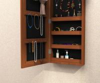 China MDF Jewelry Cabinet With Mirror EU standard NC painting walunt Color for sale