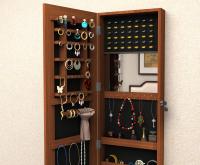 China MDF Jewelry Cabinet With Mirror EU standard NC painting walunt Color for sale