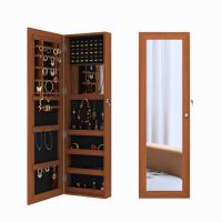China MDF Jewelry Cabinet With Mirror EU standard NC painting walunt Color for sale