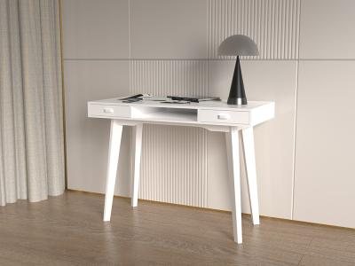 China Modern White Solid Wood Study Desk With Two Dawers European style for sale
