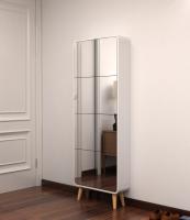 China Four Layers MDF Mirror Shoe Cabinet With Legs living room furniture for sale
