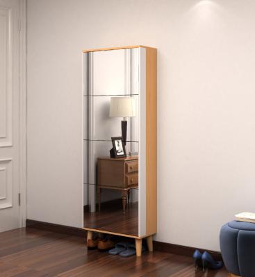 China Four Layers MDF Mirror Shoe Rack Cabinet Living Room Furniture for sale