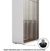 China White Five Layers Mirror Shoe Cabinet MDF Wooden For Living Room for sale