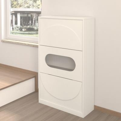 China White Full Length Mirrored Shoe Cabinet for sale