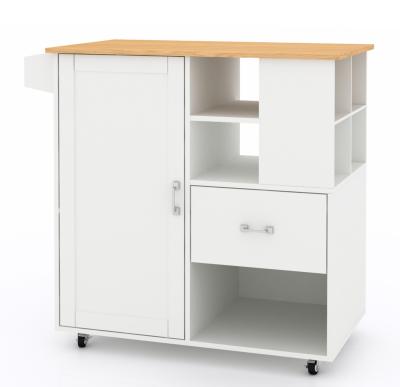 China Rectangular Movable Kitchen Island with Lighting and Appliances for sale